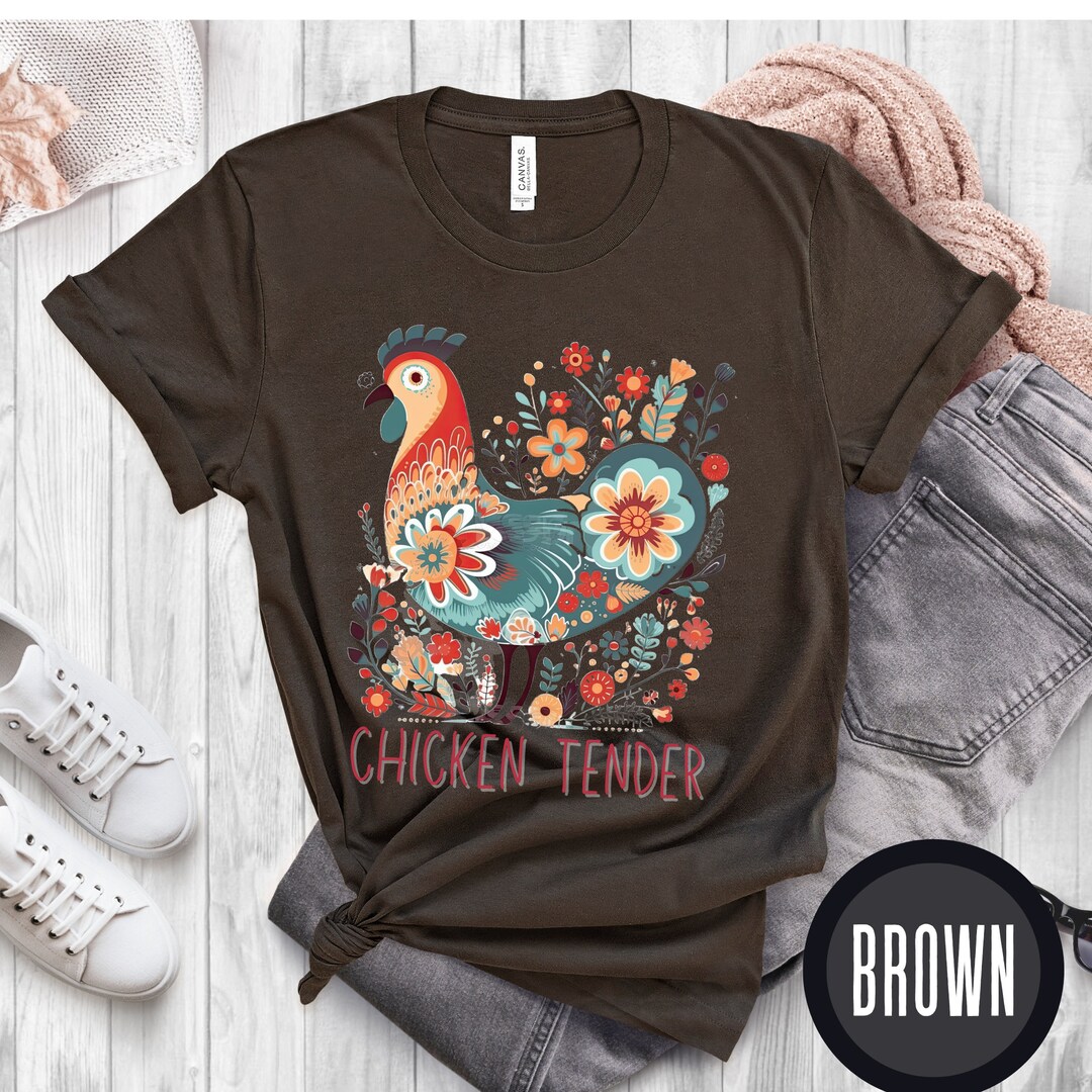 Boho Chicken Tender Shirt for Women, Women's Bohemian Chicken Tshirt ...