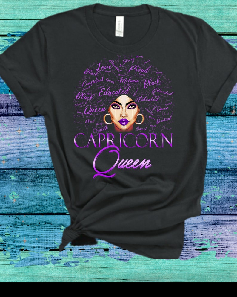 Purple Capricorn Queen Birthday Shirt For Black Women Born Etsy