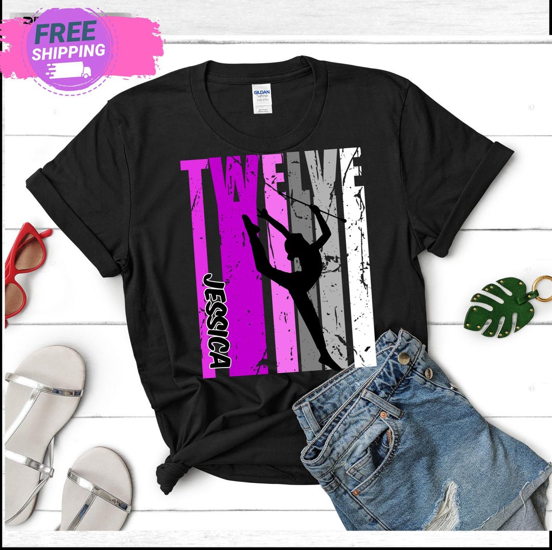 Custom Rhythmic Gymnastics Birthday Shirt, Girls Gymnastics Baton ...