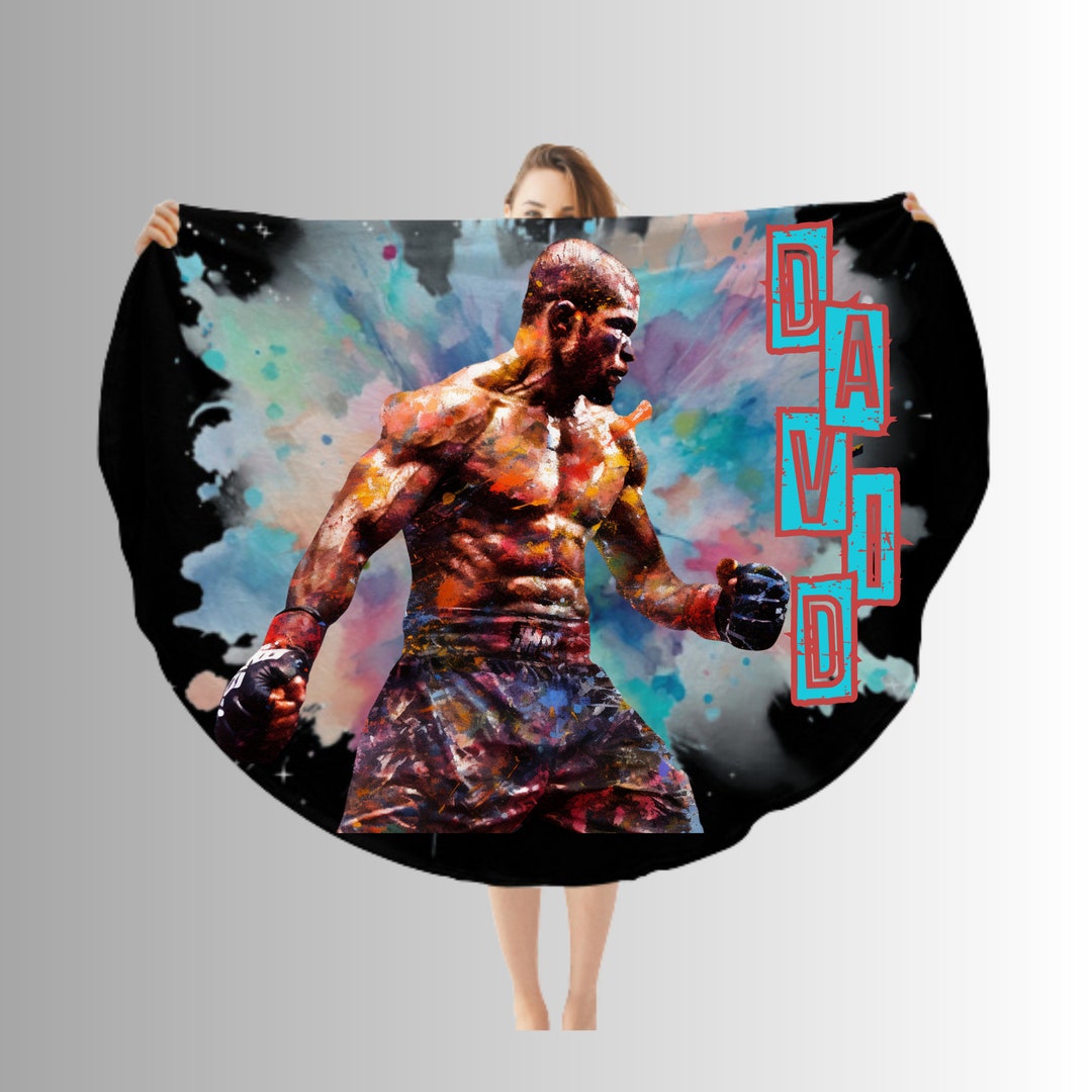 Customized MMA Blanket for Boys, Round Fleece Mixed Martial Arts Throw ...