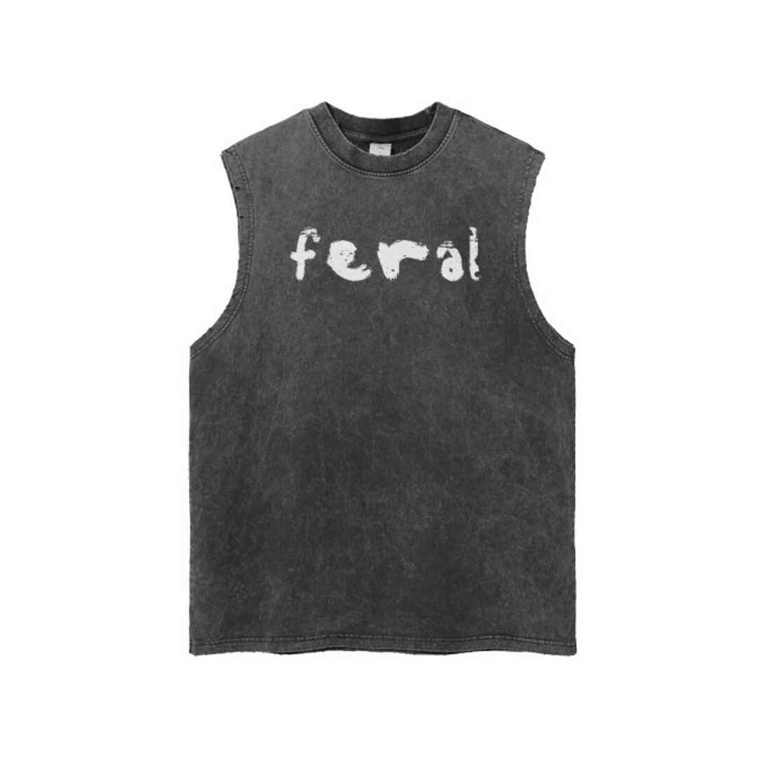 Oversized Feral Tank Top for Men, Distressed Men's Tank Top, Feral ...