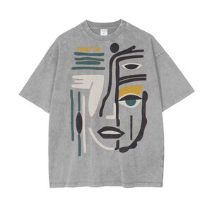 Men's Large Face Shirt, Oversized Tshirt in Unisex Style, Face Shirts ...