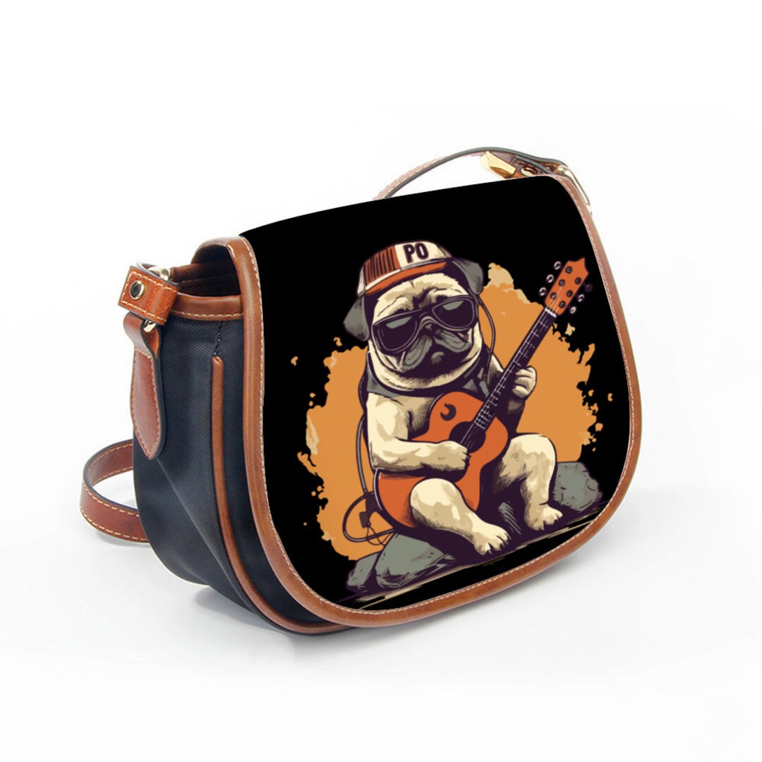Funny Pug Bag for Women, Messeneger Bag With Pugs On, Pug Playing the ...