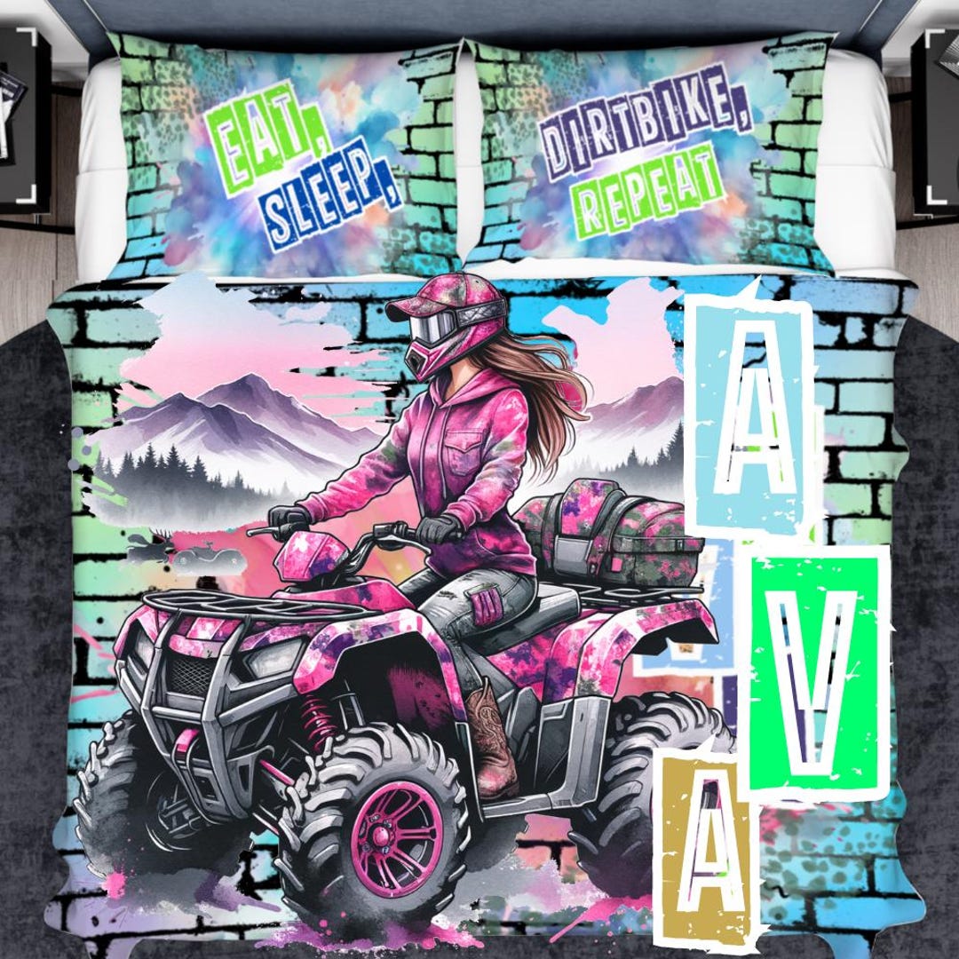 4 Wheeler Bedding Sets for Girls , ATV Quilt Sets With Pillowcases,four ...