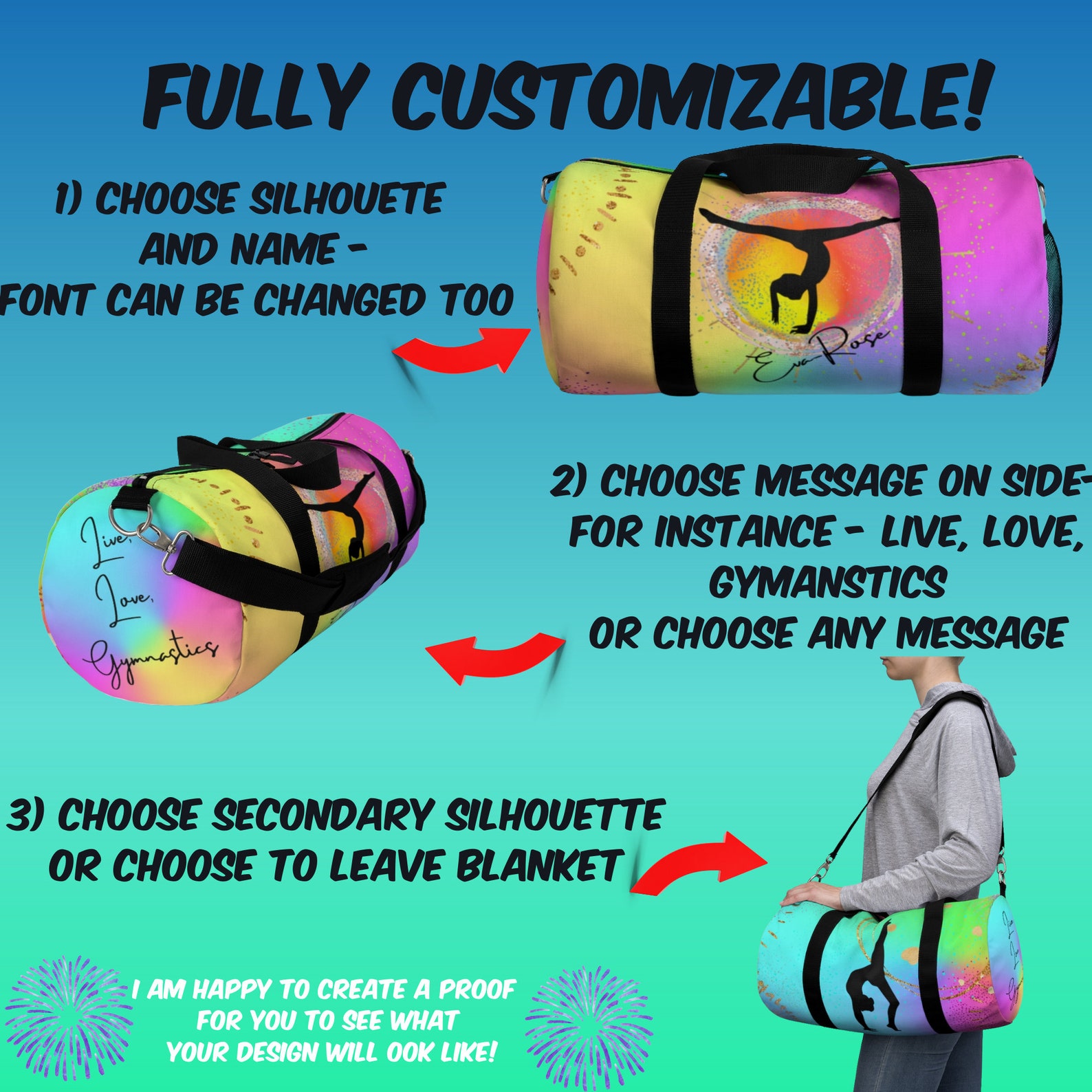 Personalized Duffle Bag for Gymnastics Girls Gymnastics Bag | Etsy