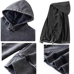 Oversized Hoodies in Stone Wash Style, Distressed Oversize Hoodie for ...