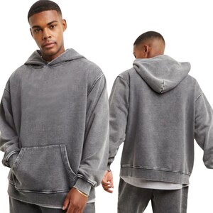 Oversized Hoodies in Stone Wash Style, Distressed Oversize Hoodie for ...