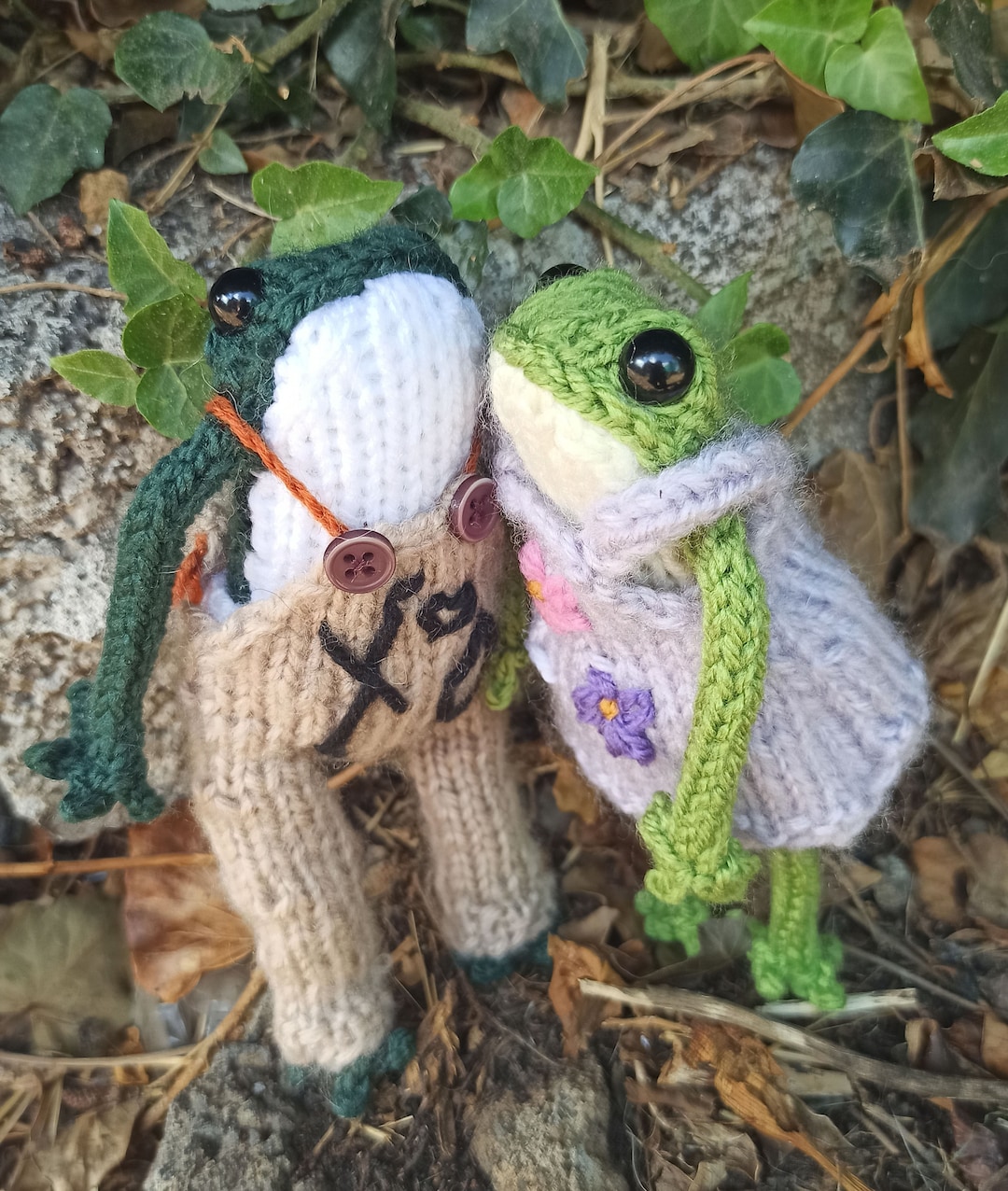 Frog Plush With Jointed Limbs, Custom Dress or Jumpsuit, Tiny Felt ...