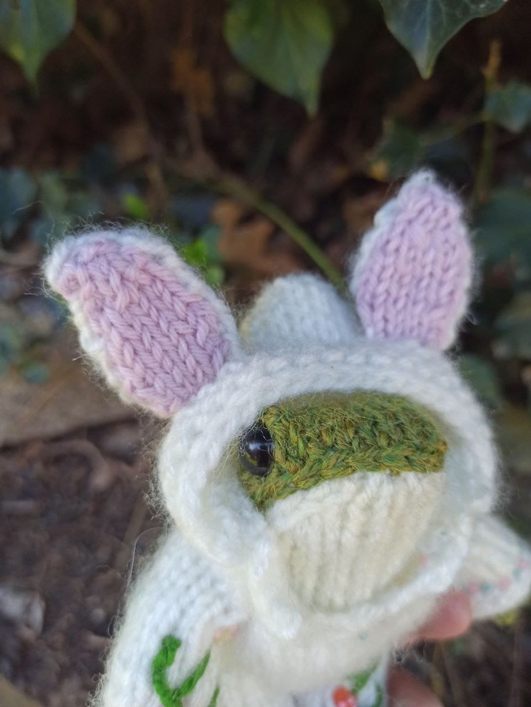 Easter Frog Doll With White Rabbit Costume. Jointed Limbs, Embroidered ...