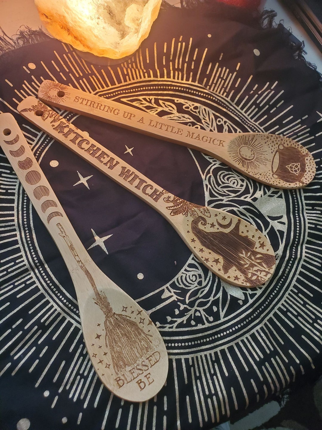 Mystical Wicks Apothecary Laser Engraved Bamboo Wooden Spoons/kitchen ...