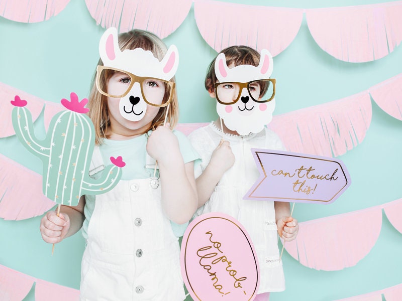 Gold Llama Bunting Llama Script Banner Llama Party | Etsy