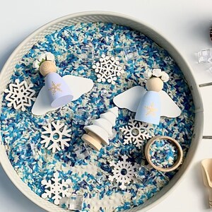 Frozen Theme Sensory Rice Bin Winter Play Set Wooden Elsa & Anna ...