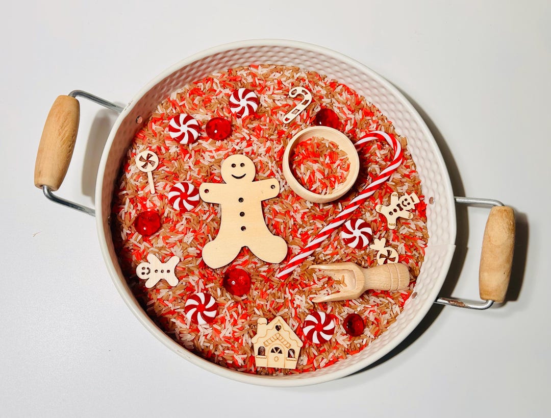 Christmas Sensory Rice Play Kit Gingerbread Man Sensory Play Kit Messy ...