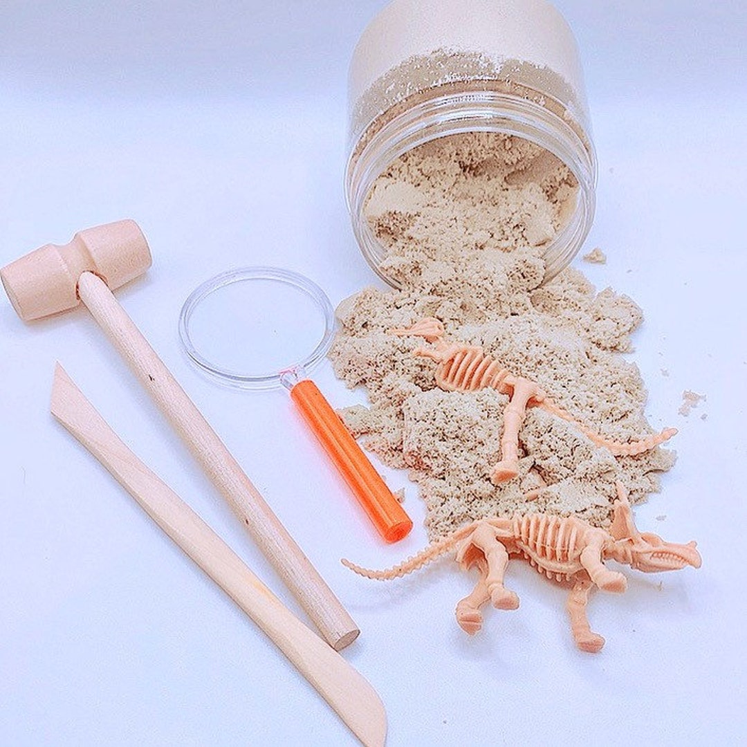Dinosaur Dig Sand Kit Kinetic Sand Play Set Dino Sensory Play Fossils ...