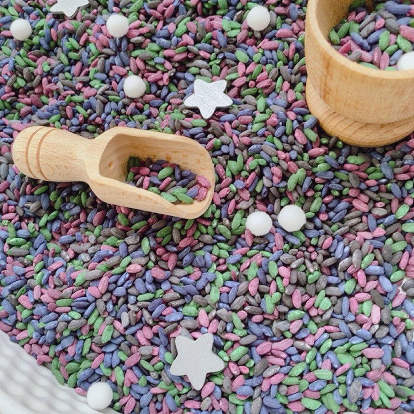 Galaxy Rice Play Sensory Spaceman Rice Gift Astronaut Peg Doll Wooden ...