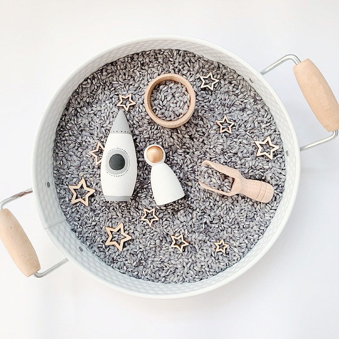 Moon Dust Sensory Rice Spaceman Rice Play Astronaut Peg Doll Rocket ...