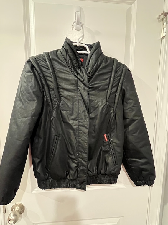 vintage 80s black jacket - Gem