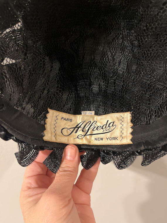 Vintage Alfreda Inc hat, Paris, New York, Black hat - Gem