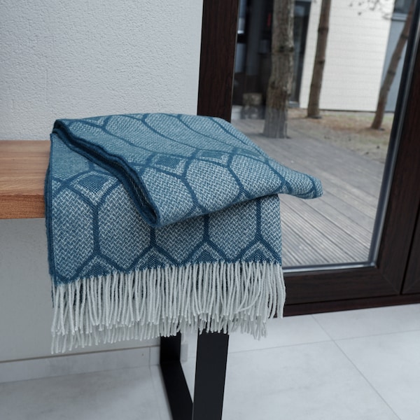 Blue Pattern Throw Blanket - Etsy