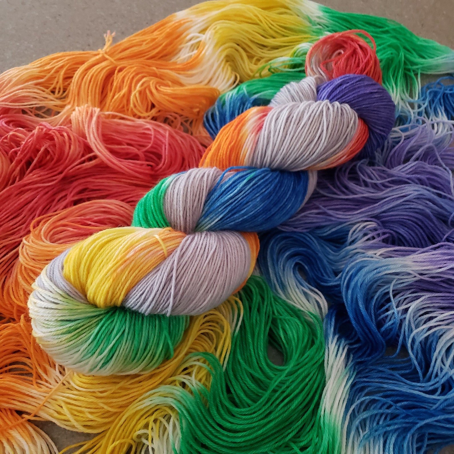 Everyday Pride - Hand Dyed Rainbow Variegated Yarn - Superwash Merino ...