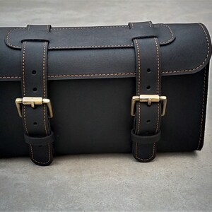 Motorcycle Vintage Leather Handlebar Bag Leather Saddle Bag Motorcycle ...