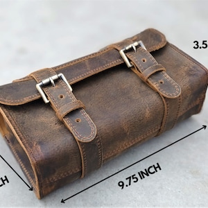 Motorcycle Vintage Leather Tool Bag Durable Handcrafted Saddle Pouch ...