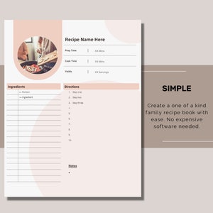 Recipe Template for Google Docs | Printable Recipe Binder Sheet ...