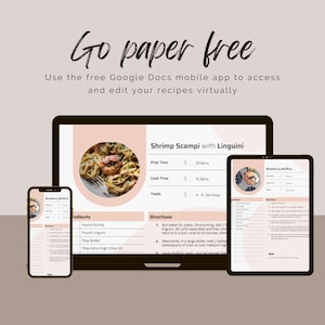 Recipe Template for Google Docs | Printable Recipe Binder Sheet ...