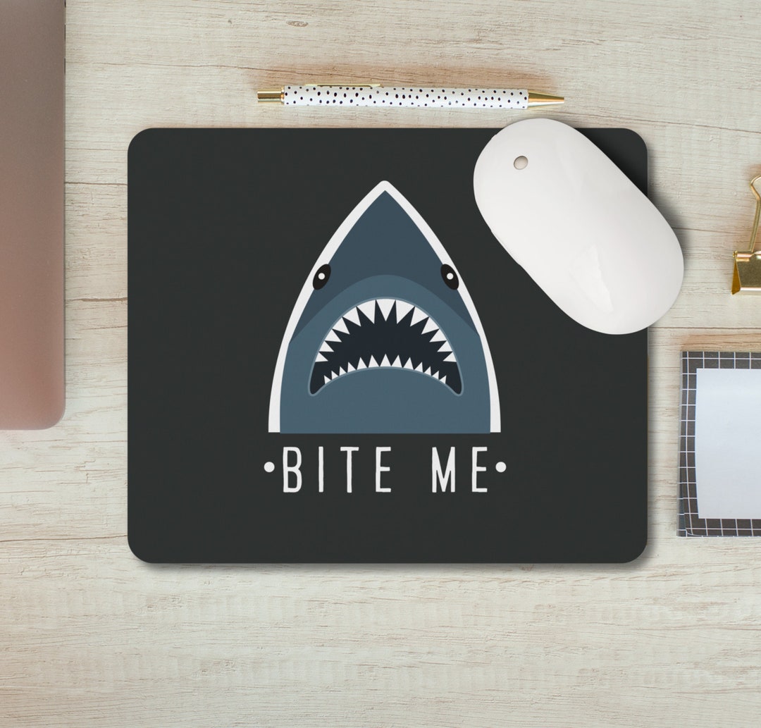Bite Me Shark Mouse Pad | Fun Office Decor | Funny Computer Mousepad ...