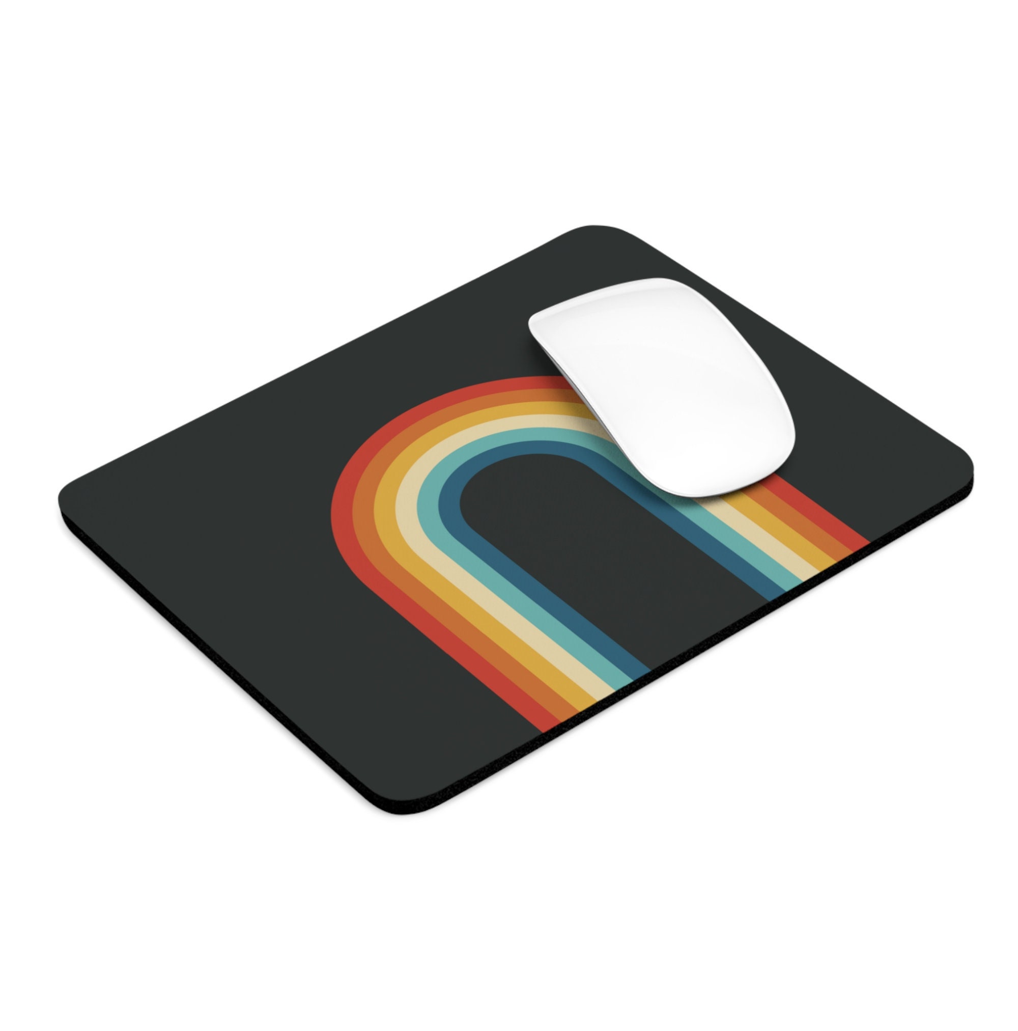 Rainbow Mouse Pad | Retro Office Decor | Pride Computer Mousepad | Cute ...