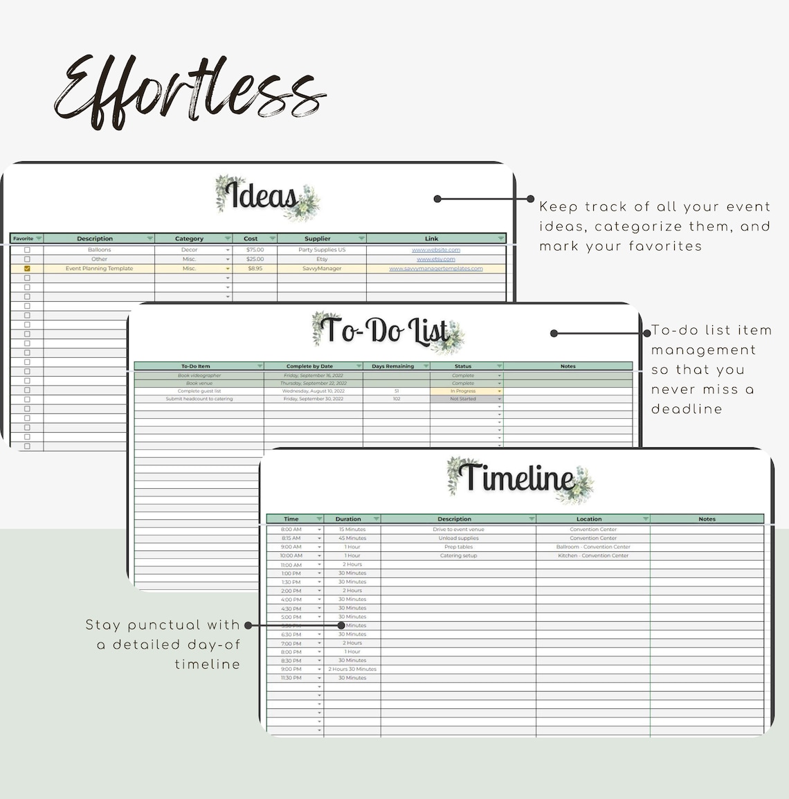 Ultimate Event Planning Template for Google Sheets Automated - Etsy