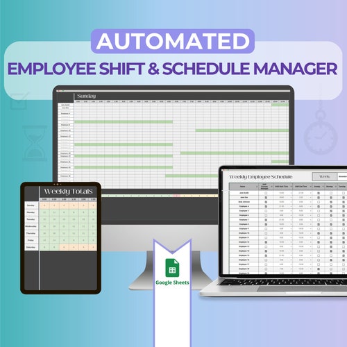 Detailed Employee Schedule Template Excel / Google Sheets - Etsy