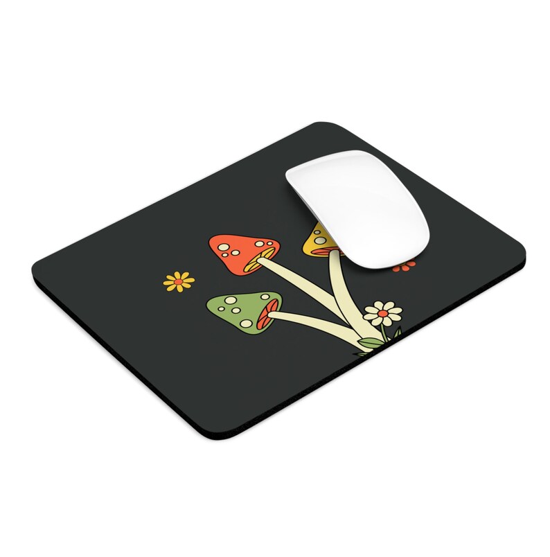Groovy Mushroom Mouse Pad | Retro Office Decor | Hippie Computer ...