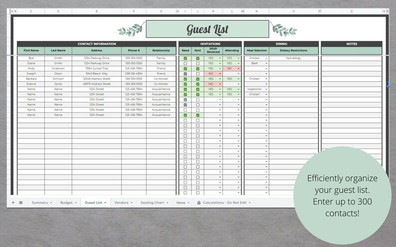 Google Sheets Event Planning Template Google Sheets Event Planning Template