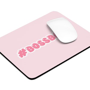 Boss Babe Mouse Pad | Girl Boss Office Decor | Pink Computer Mousepad ...