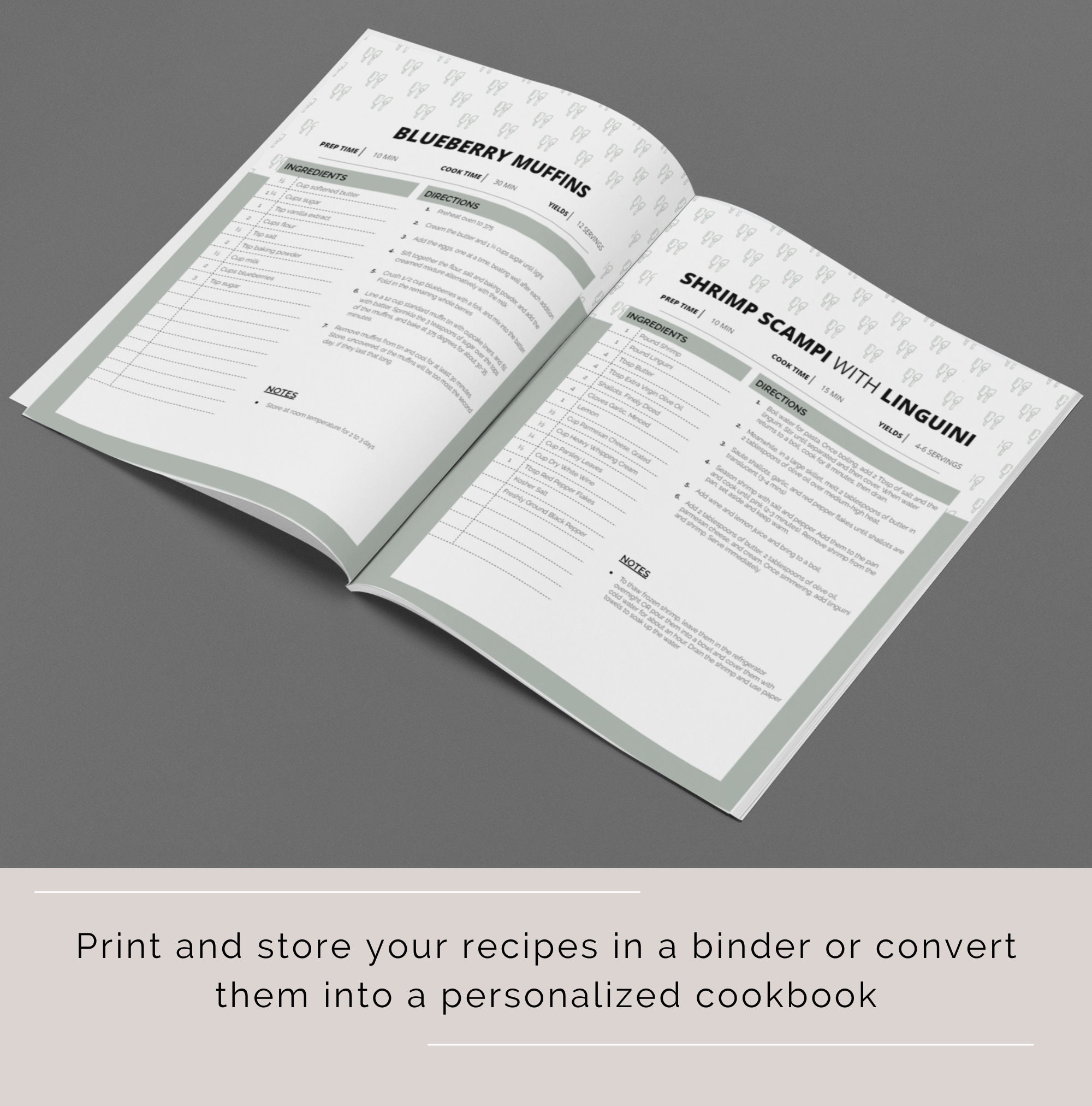 Editable Recipe Template for Google Docs | Printable Recipe Binder ...