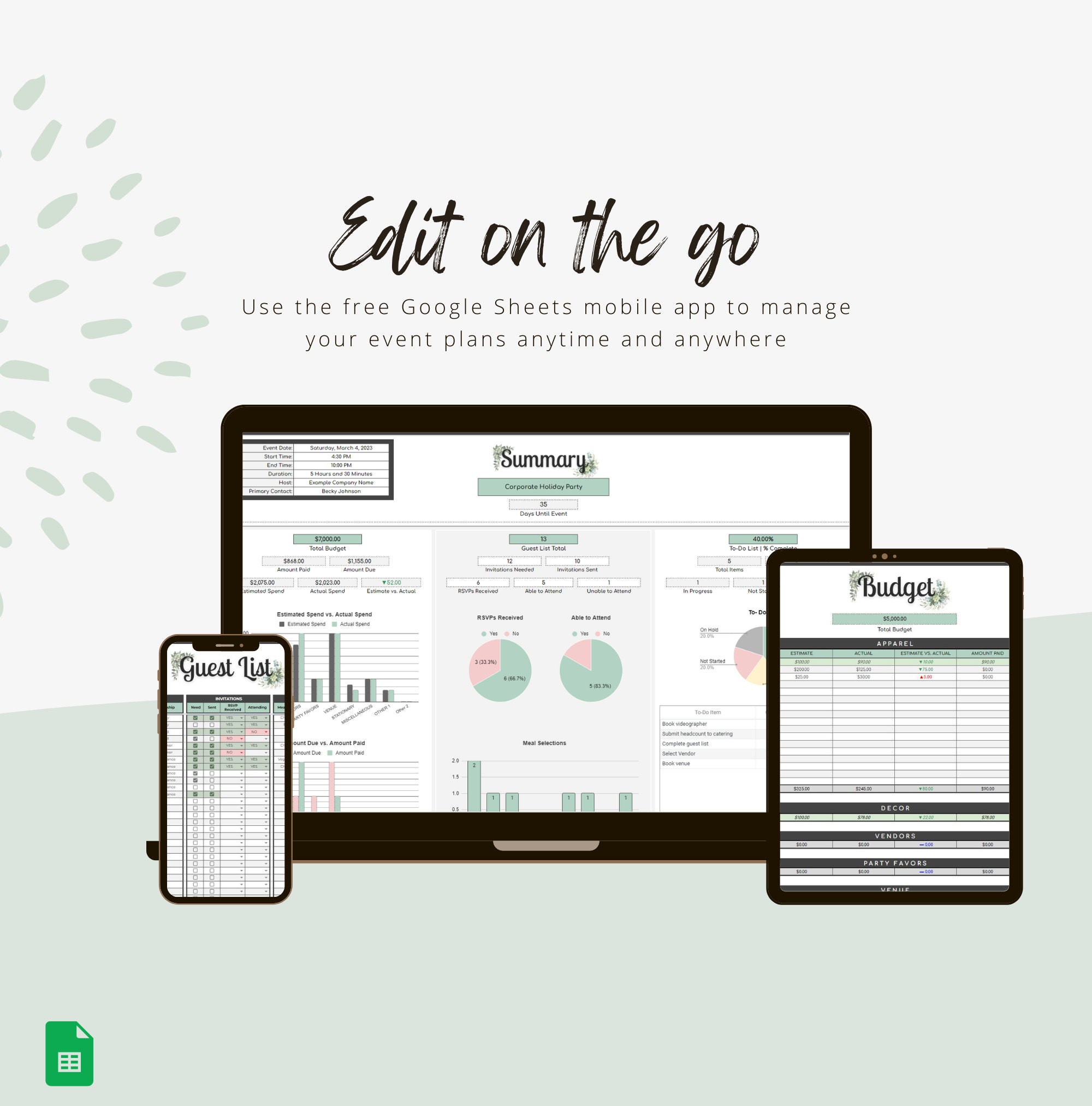 Ultimate Event Planning Template for Google Sheets | Automated | Event ...