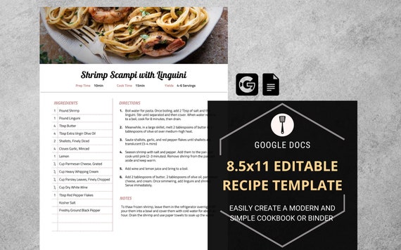 Recipe Book Template Google Docs Boardvvti