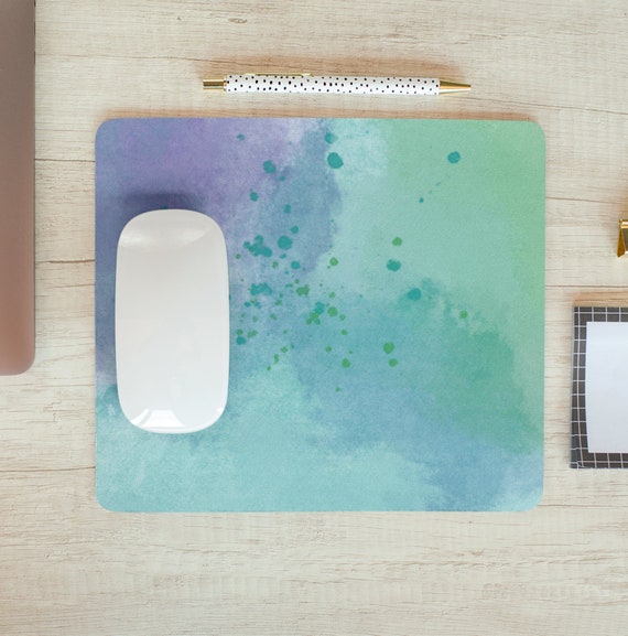 Blue Watercolor Mouse Pad Aesthetic Mousepad Trendy Office - Etsy