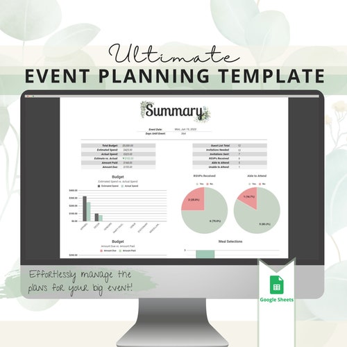 Ultimate Event Planning Template for Google Sheets Automated - Etsy