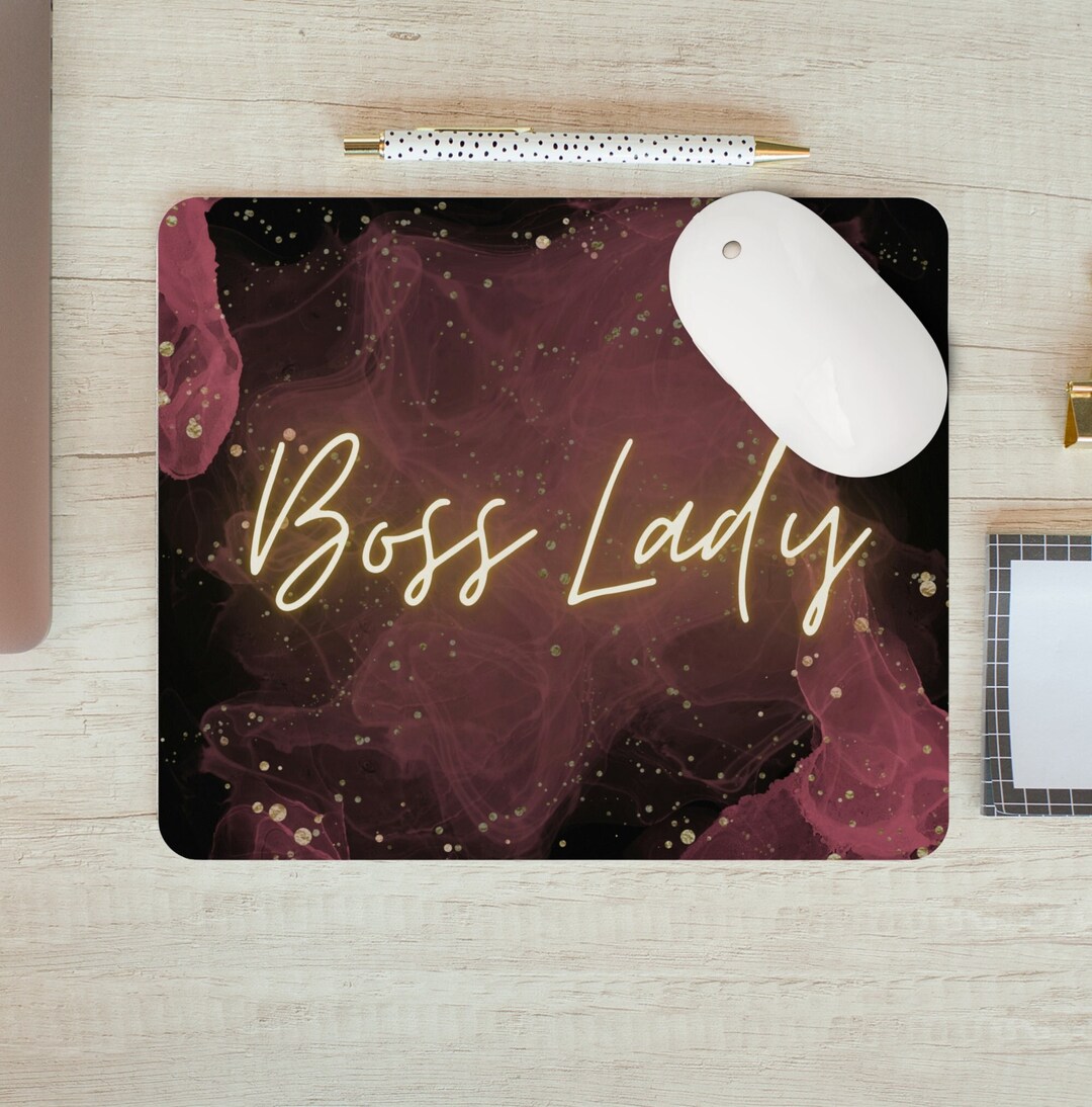 Boss Lady Mouse Pad | Girl Boss Mousepad | Aesthetic Office Decor ...