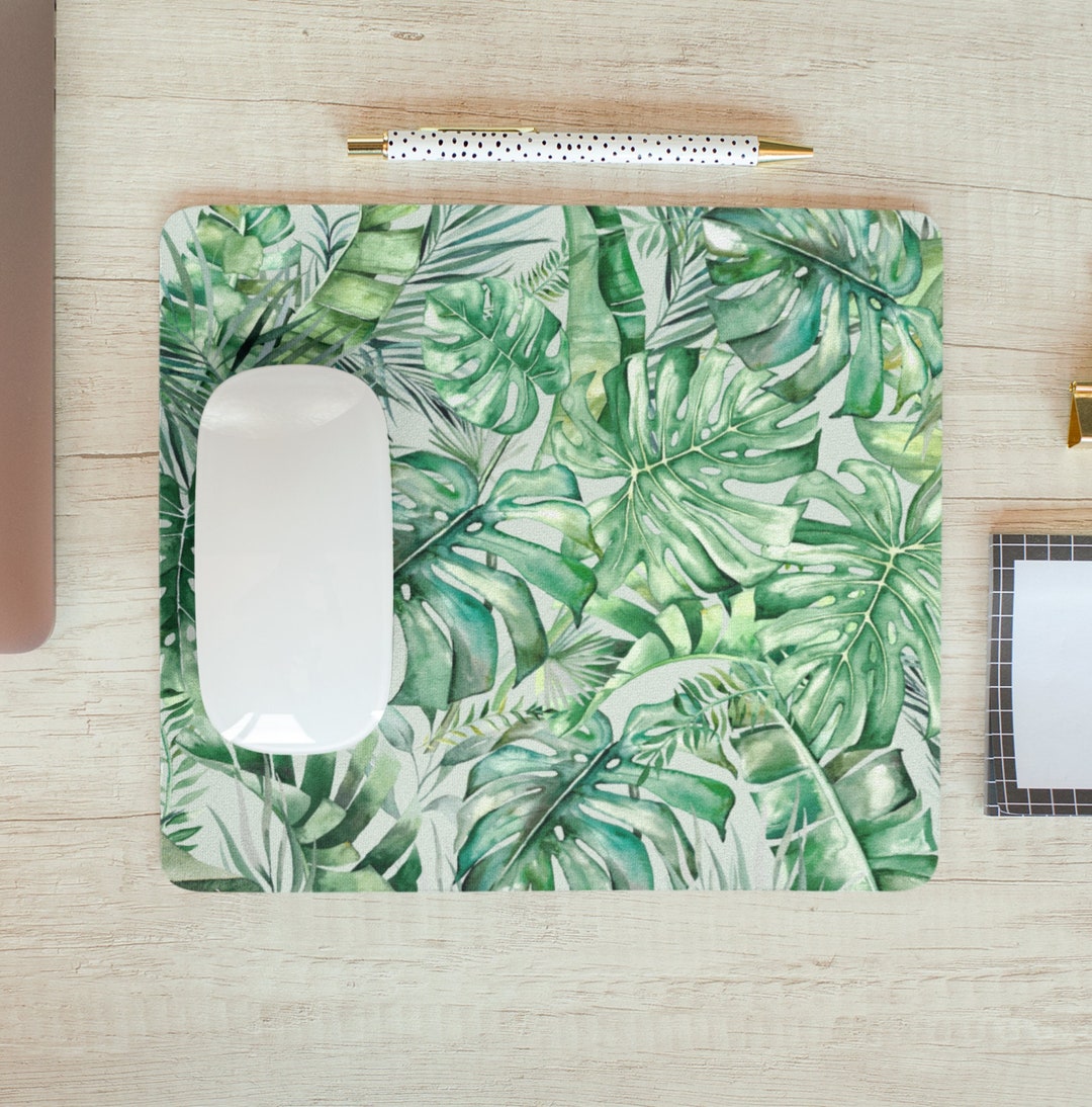 Monstera Mouse Pad | Cute Leaf Plant Mousepad | Boho Office Decor ...
