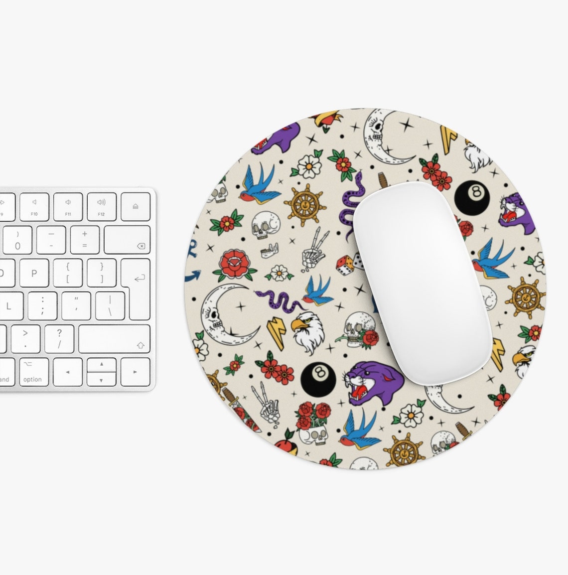 Traditional Doodles Mouse Pad | Punk Design Mousepad | Trendy Office ...