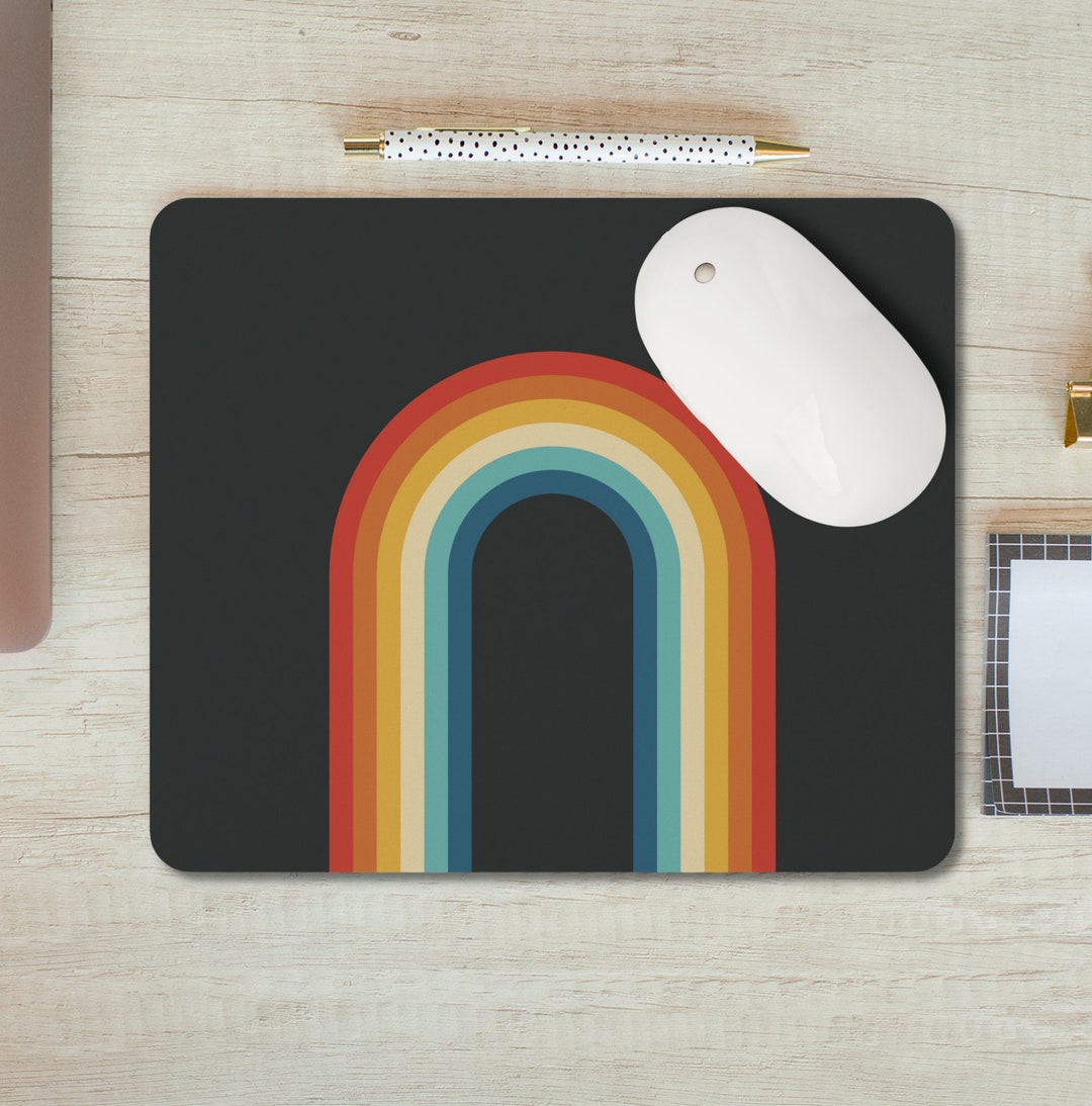 Rainbow Mouse Pad | Retro Office Decor | Pride Computer Mousepad | Cute ...