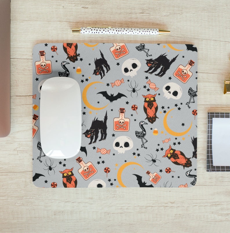 Spooky Doodles Mouse Pad | Halloween Mousepad | Trendy Office Decor ...