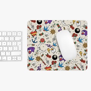 Traditional Doodles Mouse Pad | Punk Design Mousepad | Trendy Office ...