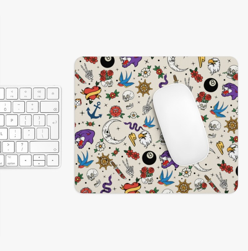 Traditional Doodles Mouse Pad | Punk Design Mousepad | Trendy Office ...