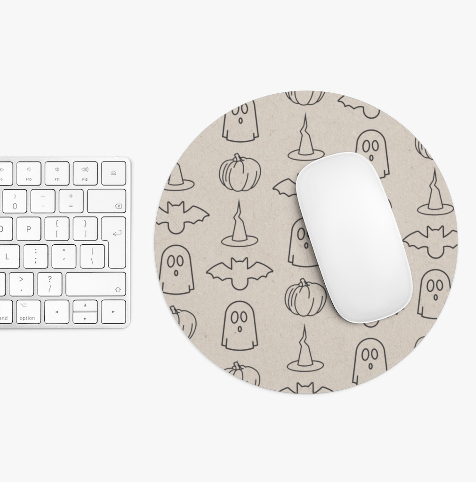 Spooky Ghost Mouse Pad | Minimalist Halloween Mousepad | Boho Office ...
