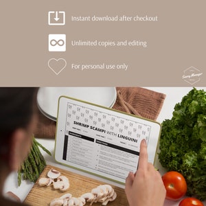 Editable Recipe Template for Google Docs | Printable Recipe Binder ...