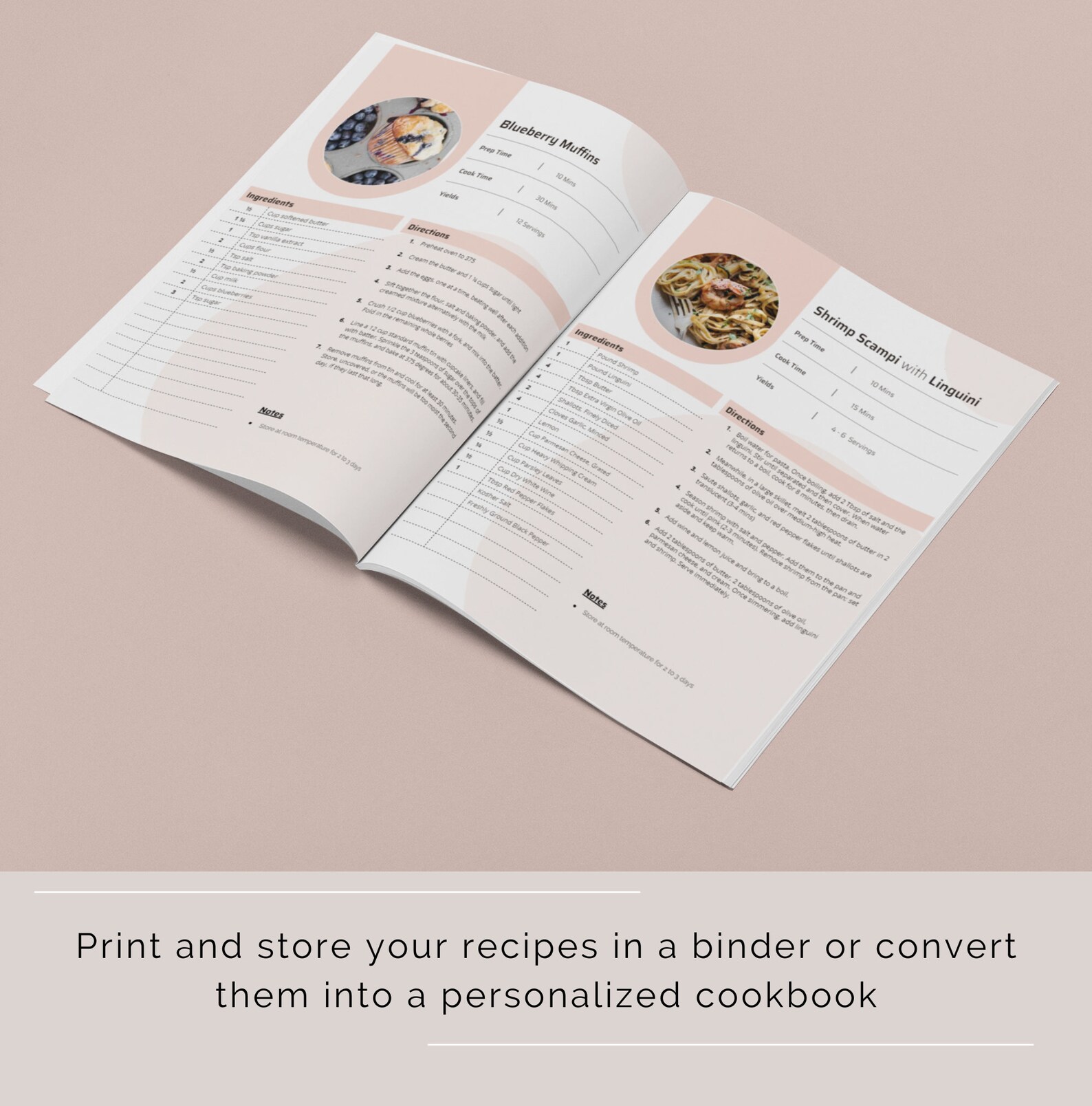 Recipe Template for Google Docs | Printable Recipe Binder Sheet ...